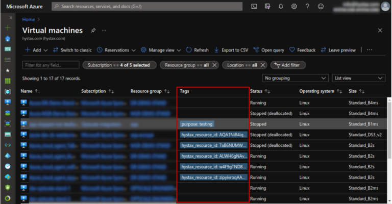 MS Azure tagging best practices | Hystax