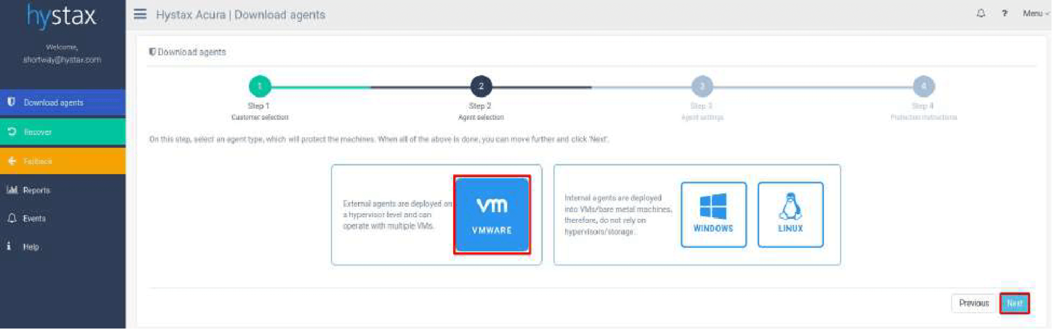Hystax Acura: download & install replication agents | Hystax