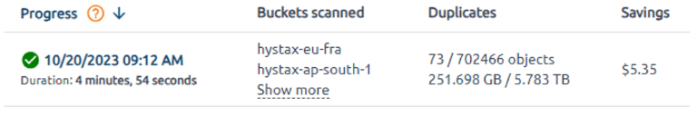 How to detect duplicate objects in AWS S3 storage | Hystax