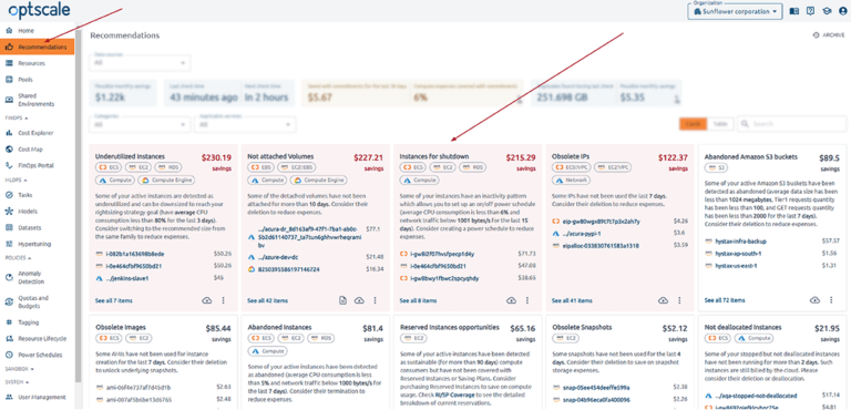 How to use recommendation cards in OptScale | Hystax